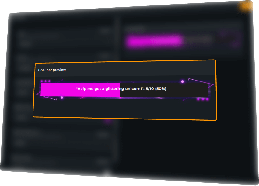 Reach your stream goals quickly with goal bars 📈