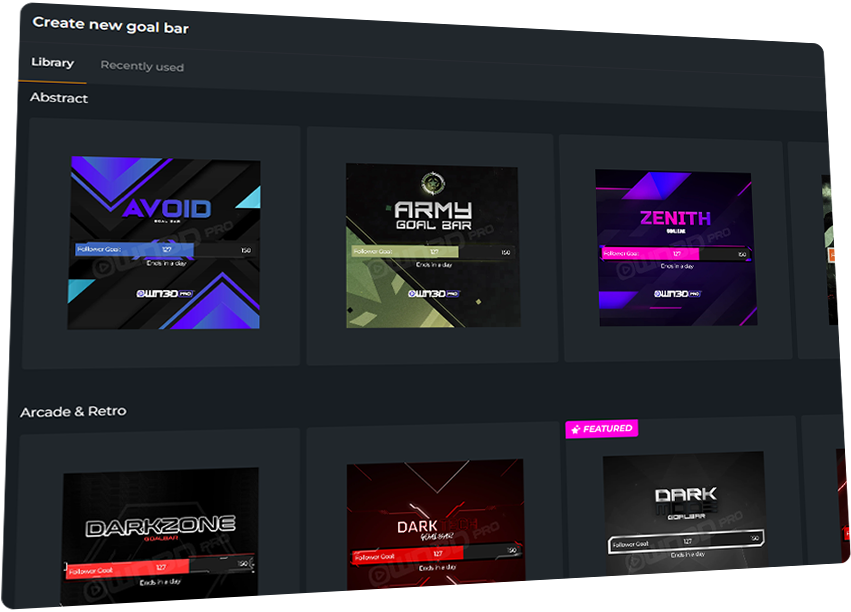 Reach your stream goals quickly with goal bars 📈